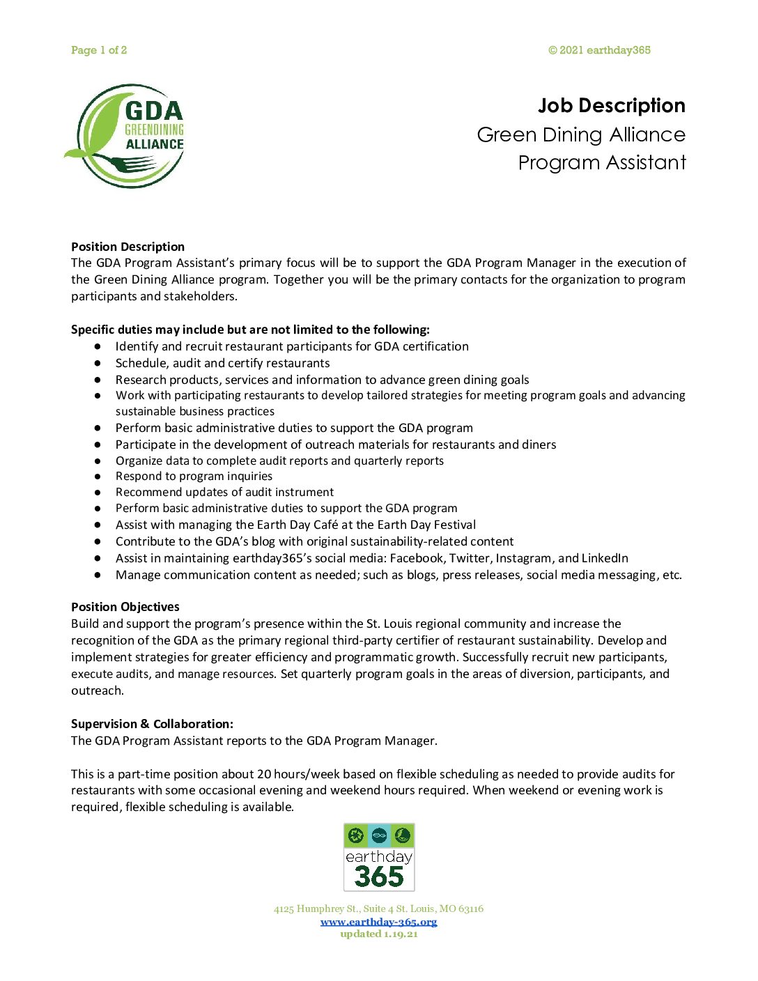 gda-assistant-program | Green Dining Alliance